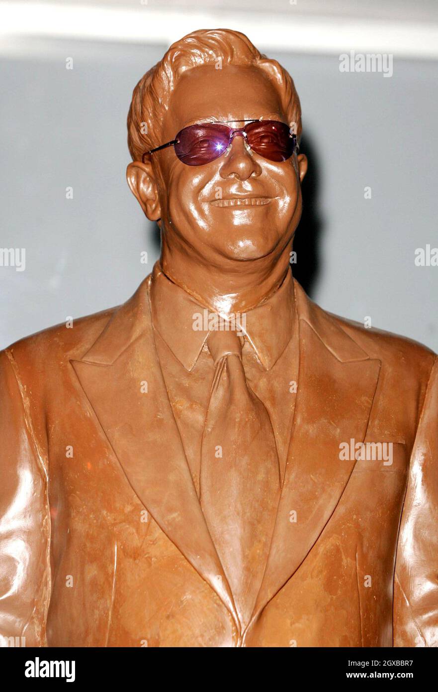 Sir Elton John chocolate statue at Madame Tussaud's in London. The ...