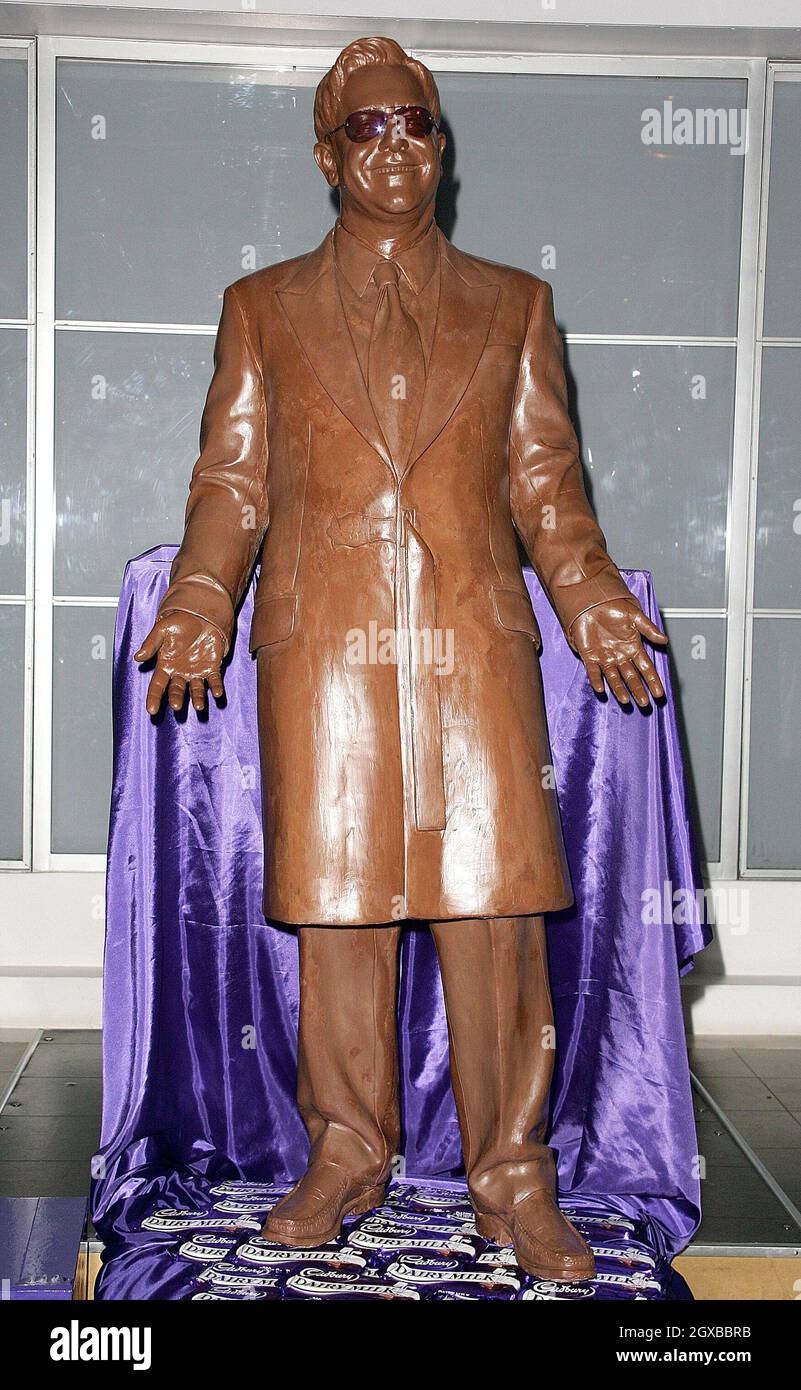 Sir Elton John chocolate statue at Madame Tussaud's in London. The ...