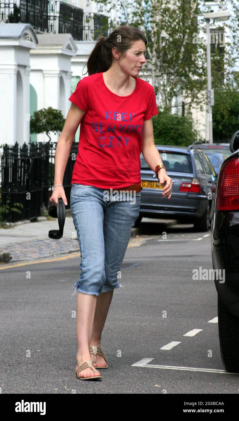 Jools Oliver pictured near her London home with her two daughters Poppy ...