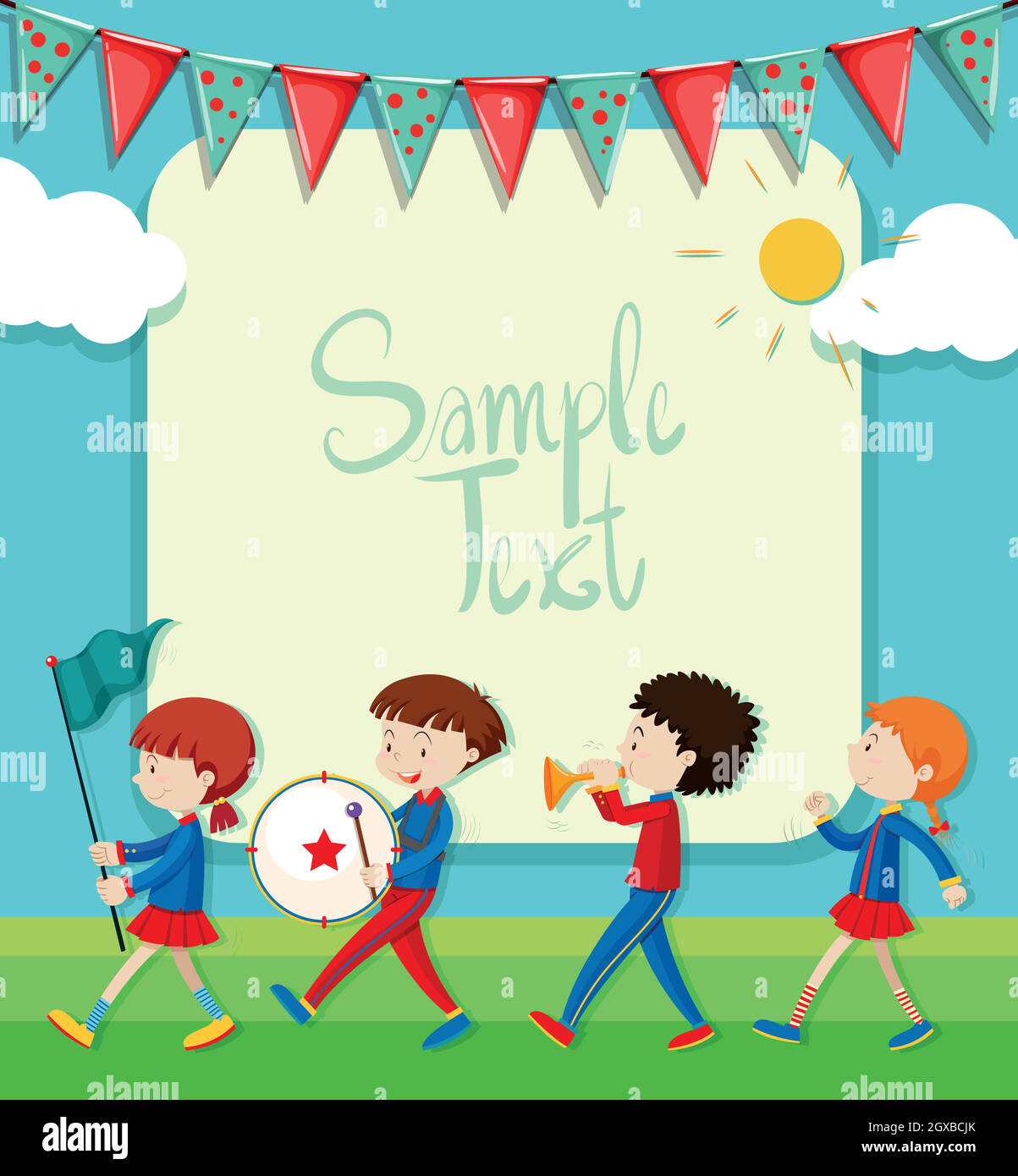 Kids marching in parade Stock Vector Images - Alamy