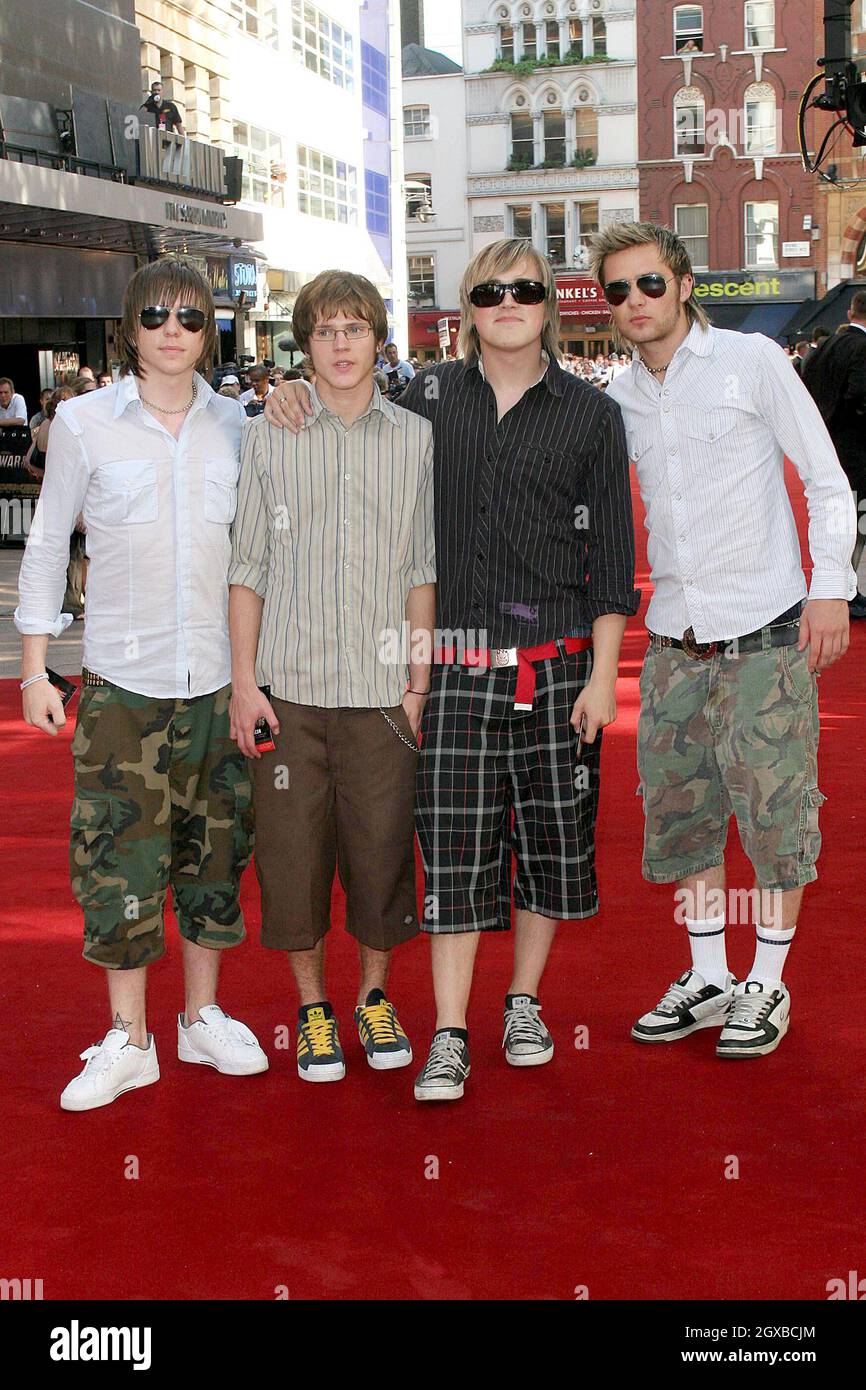 McFly attending the UK film premiere of THE WAR OF THE WORLD at odeon ...