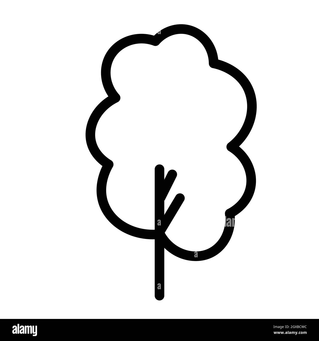 Black and white template tree icon. Vector symbol sign isolated on ...