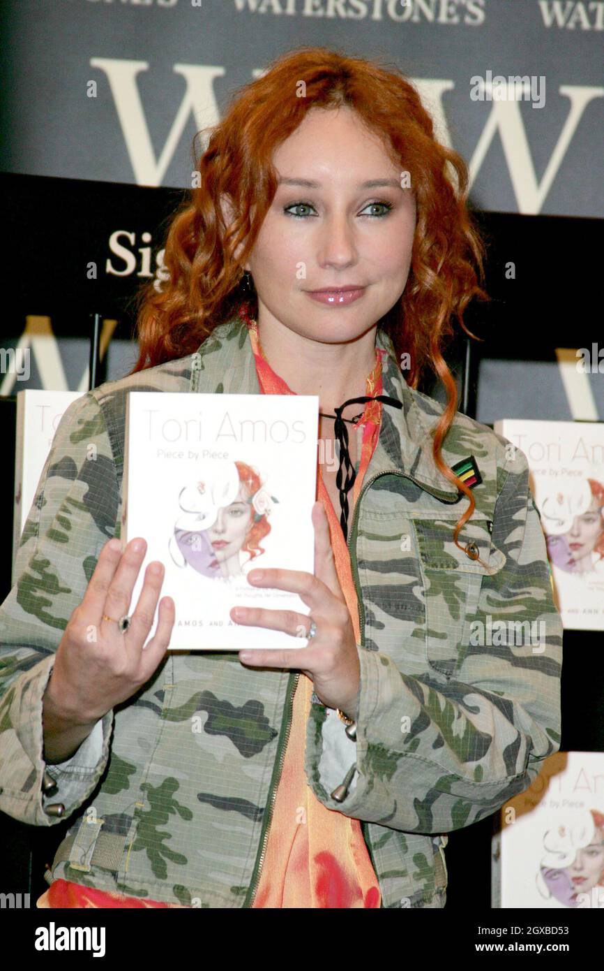 Tori Amos promoting the book Piece by Piece at Waterstones in London. The book is a ...