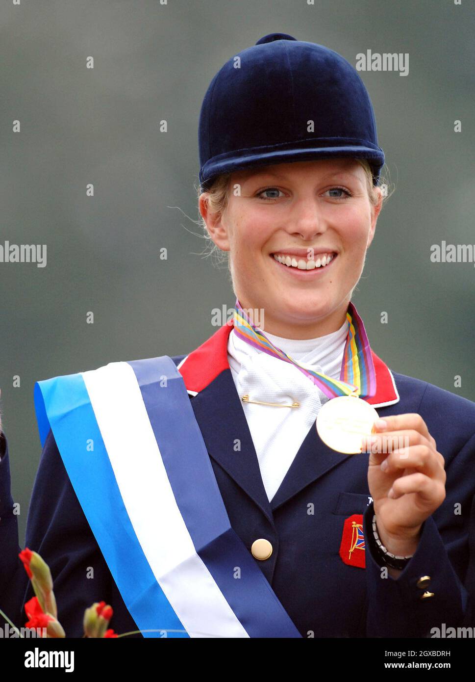 Zara Phillips shows off her gold medal after becoming European Champion ... Zara Phillips shows off her gold medal after becoming European Champion ...