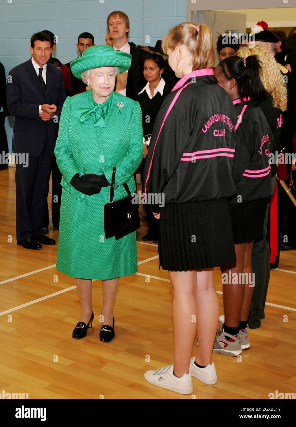 Queen Elizabeth II meets students from Langdon School during her first ...