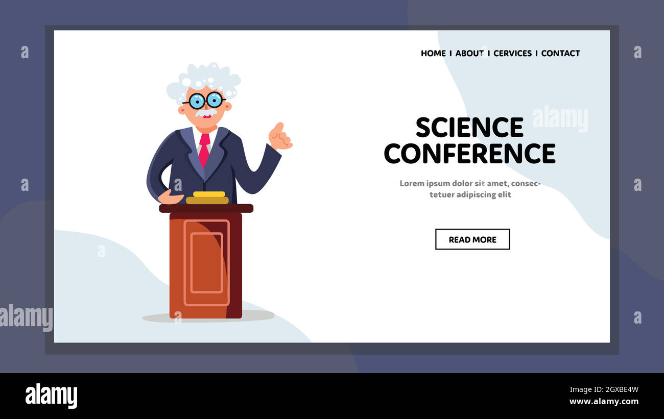 Science Conference Professor Talking Report Vector Illustration Stock ...