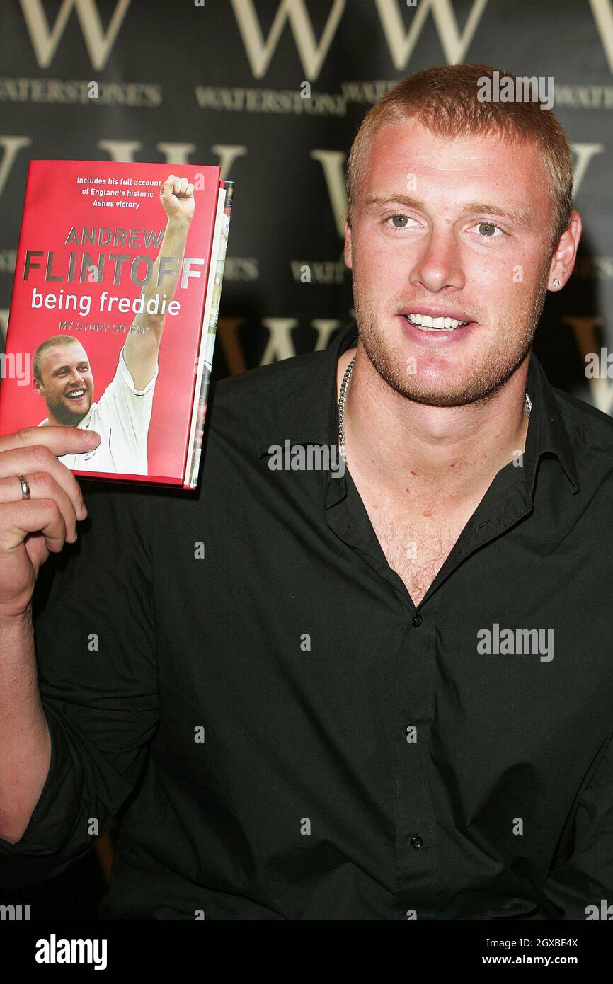 Andrew Flintoff at Waterstone's on Oxford Street, London. The Champion ...