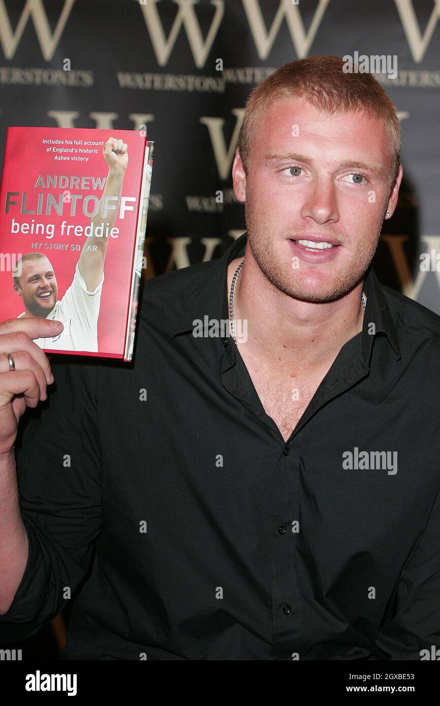 Andrew Flintoff at Waterstone's on Oxford Street, London. The Champion ...