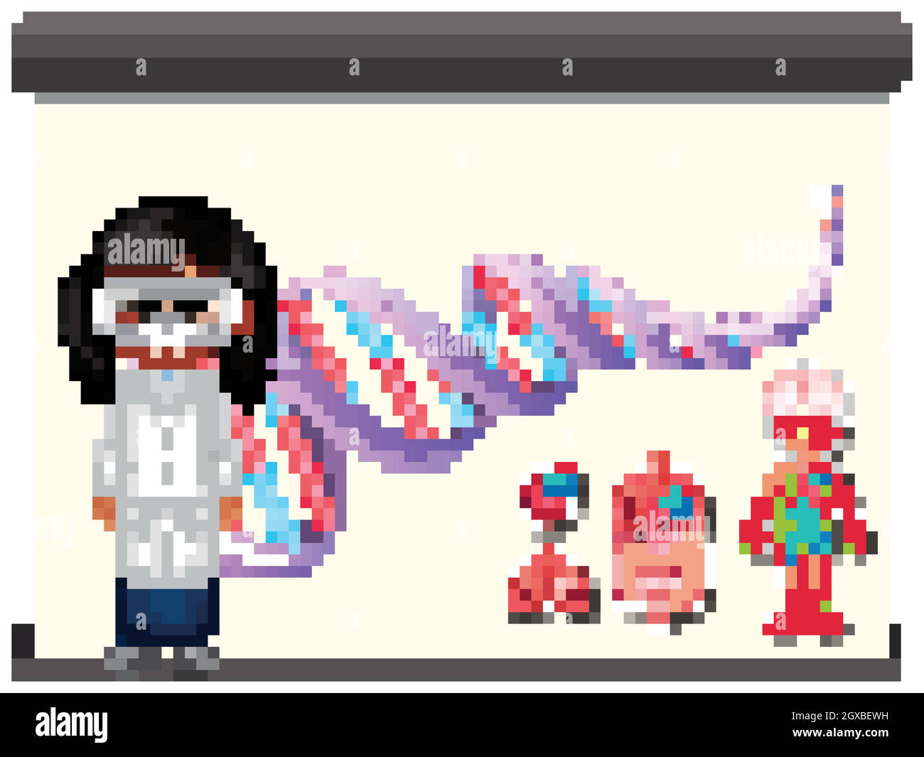 Scientist with diagram of human DNA Stock Vector Image & Art - Alamy