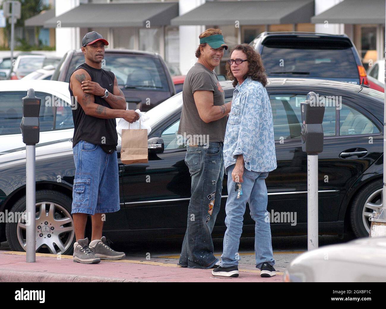 Mickey Rourke out and about with friends in Miami Stock Photo - Alamy