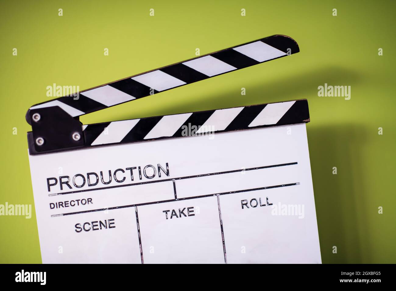 video production movie clapper cinema action and cut concept isolated ...