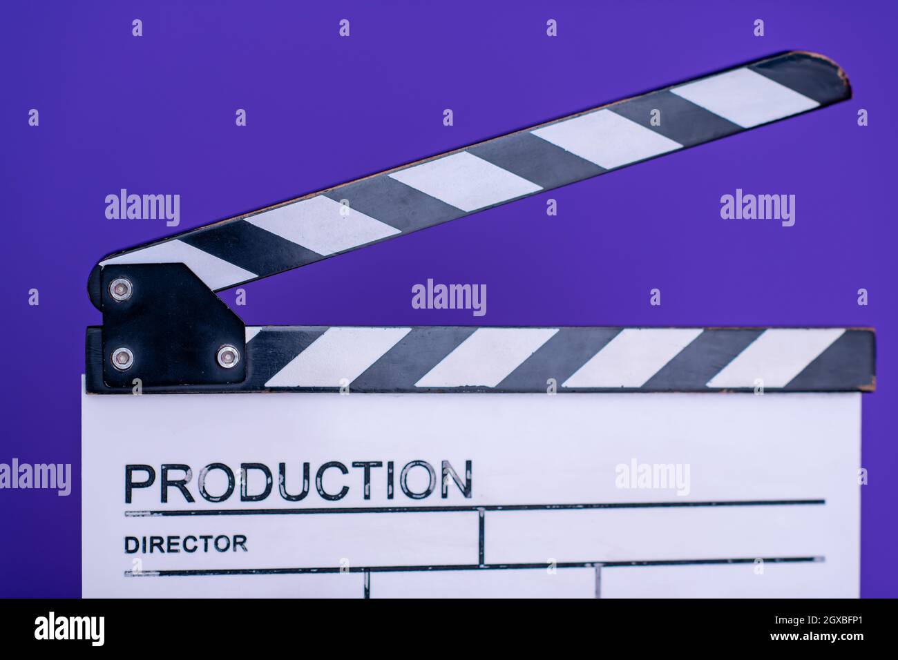 video production movie clapper cinema action and cut concept isolated ...
