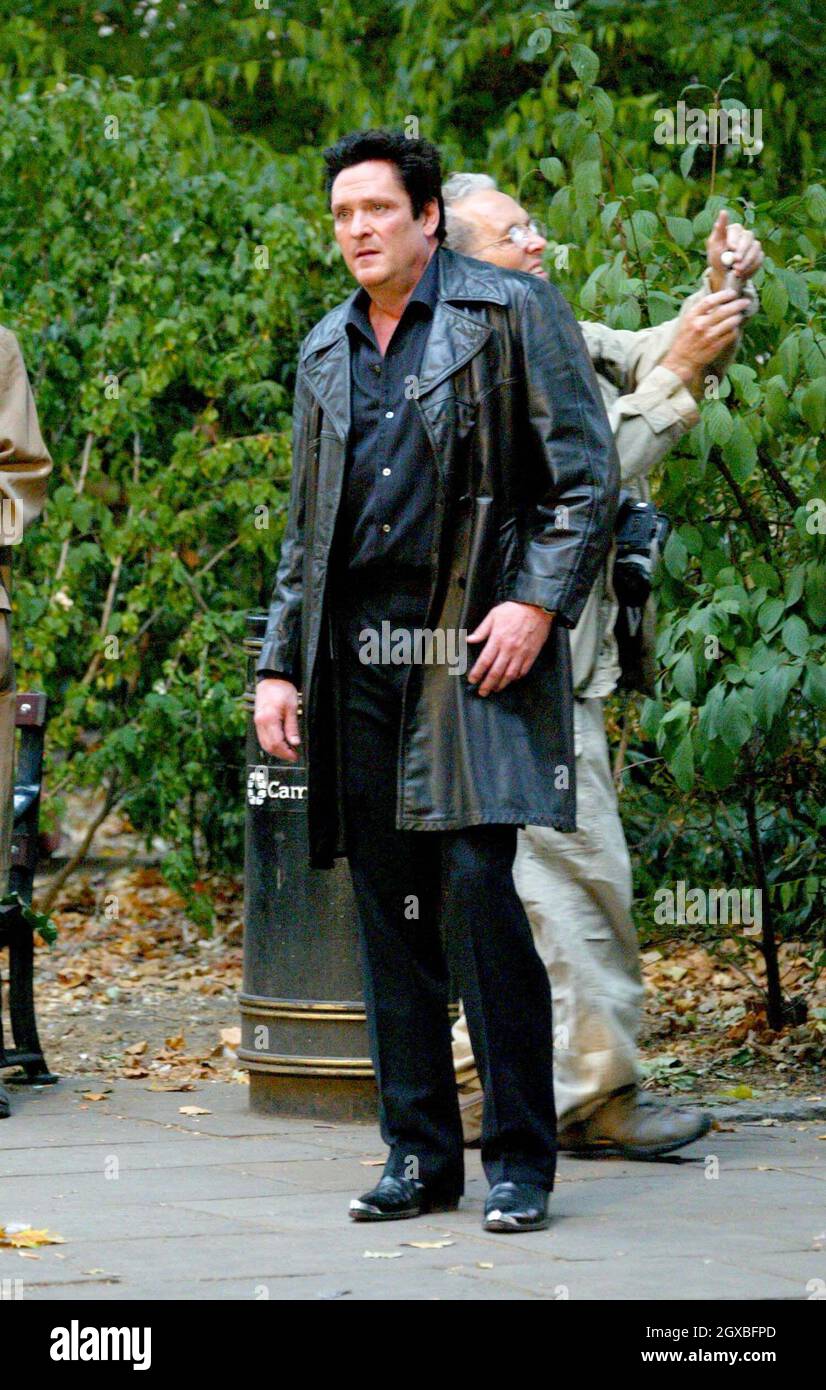 Harvey Keitel and Michael Madson filming on the set of 'The Red Light ...