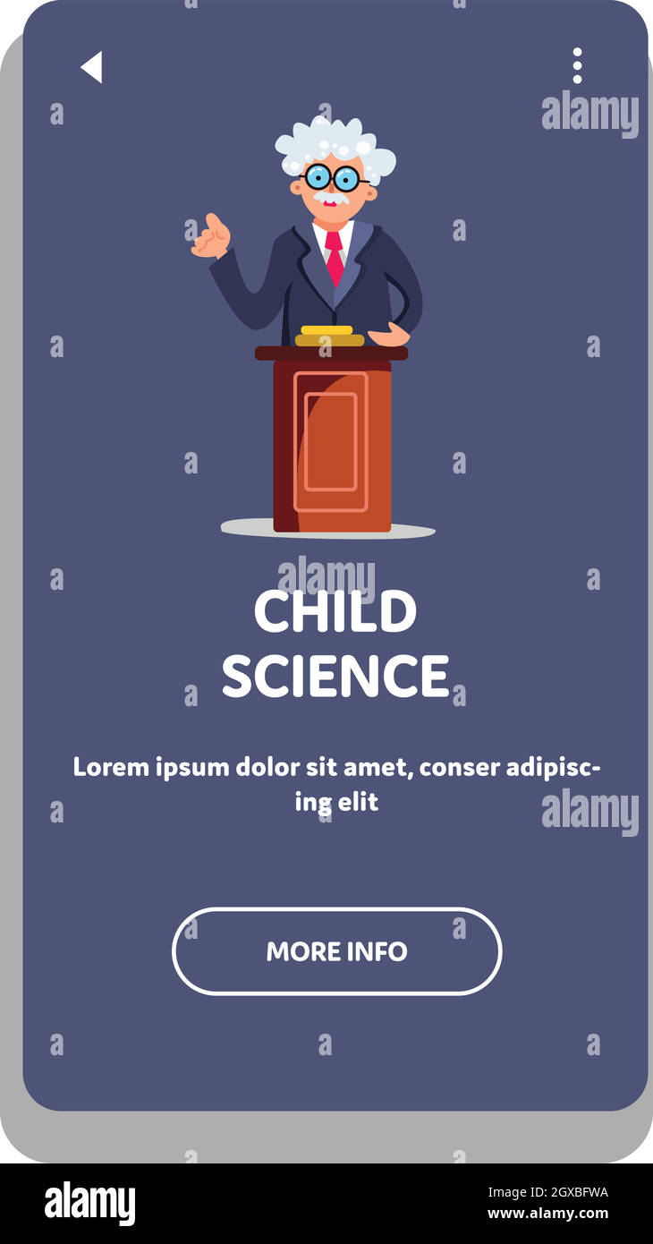 Child Science Teaching Professor On Tribune Vector Stock Vector Image ...