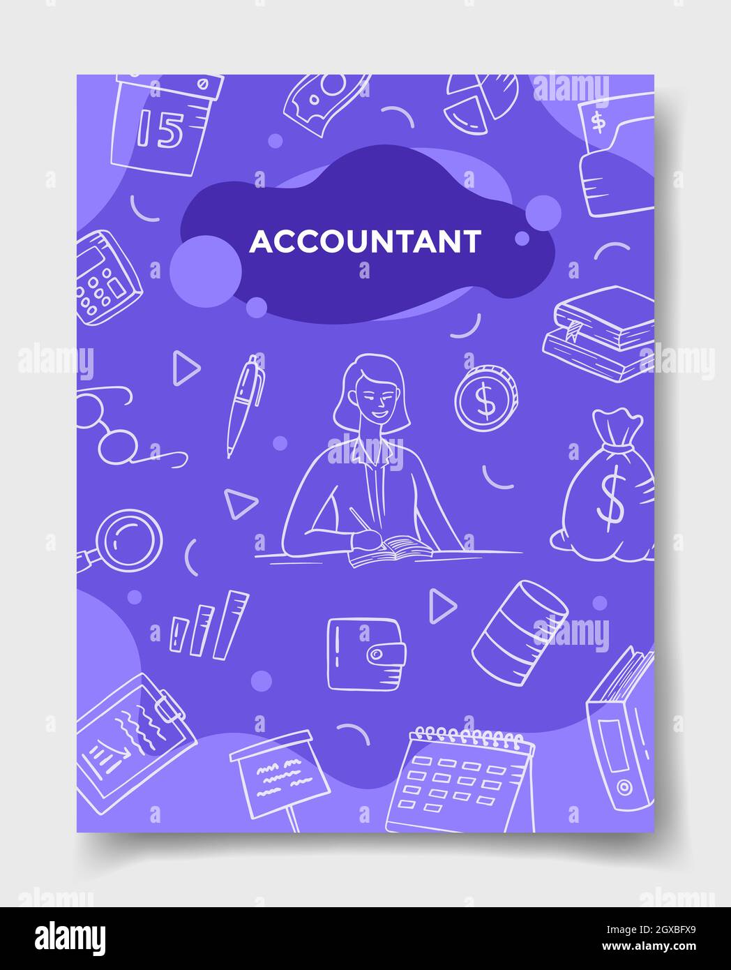 accountant jobs career with doodle style for template of banners, flyer ...
