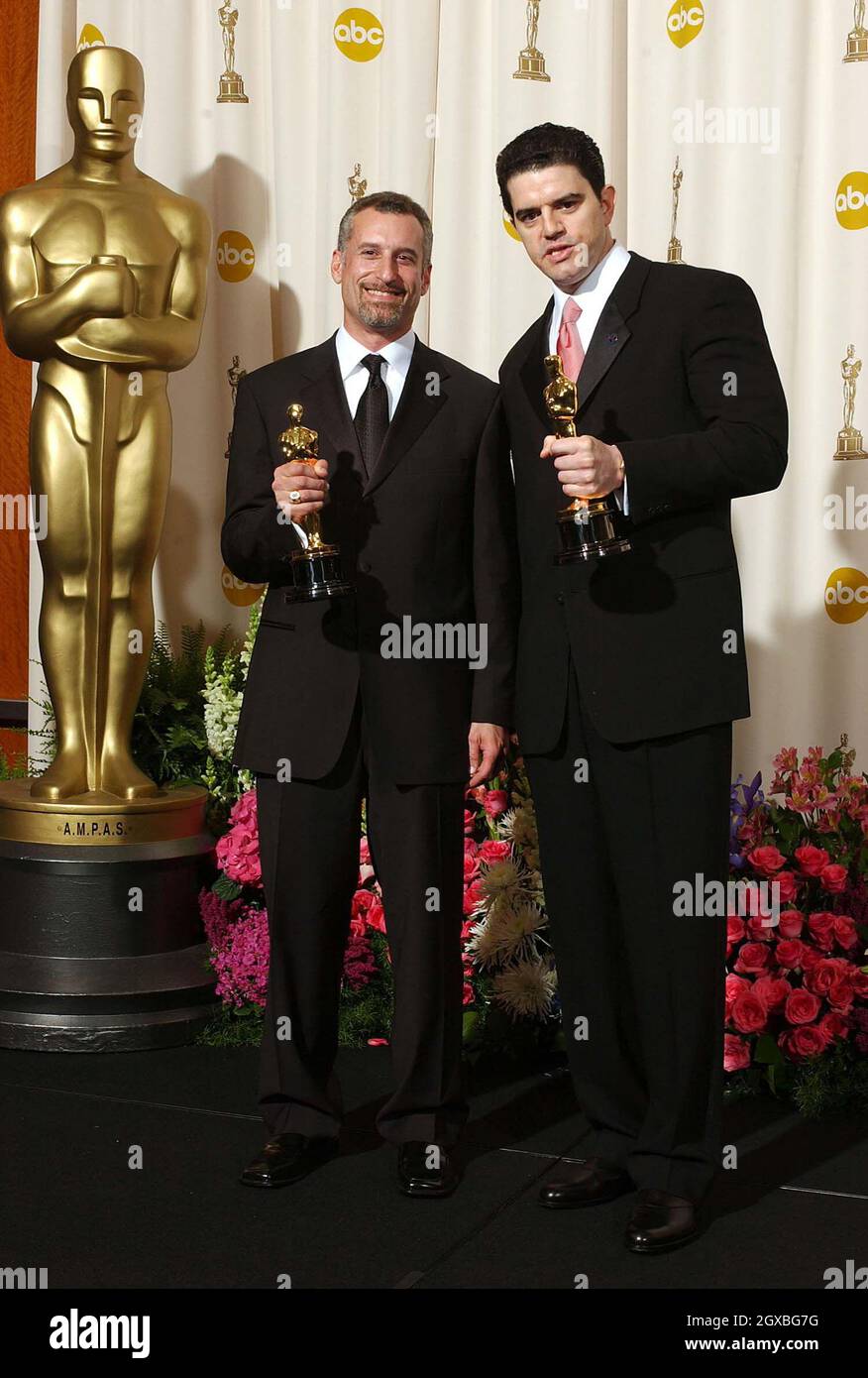 Aaron Schneider and Andrew J. Sacks poses backstage at the 76th Annual ...
