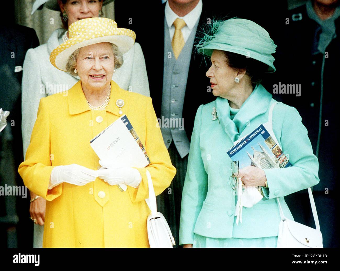 The Queen and Princess Margaret attend the wedding of Tim Knatchbull. Â ...