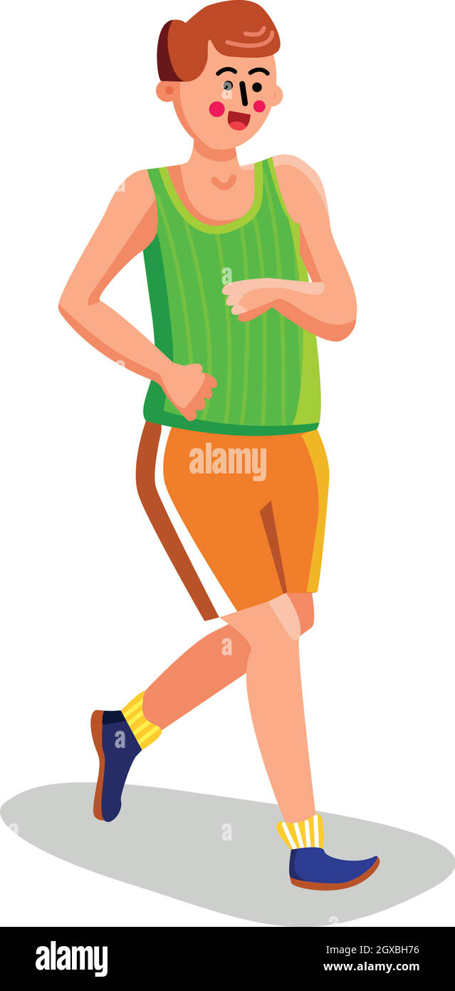 Man Jogging Or Running Sport Exercising Vector Stock Vector Image & Art ...