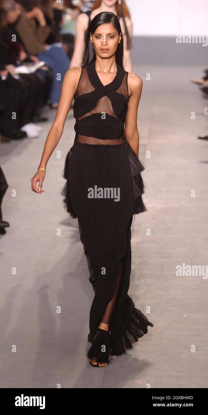 Models on the catwalk for the Helmut Lang Fashion Show in Paris Stock ...