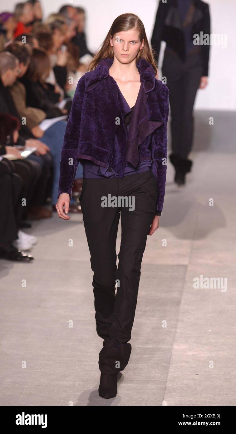 Models on the catwalk for the Helmut Lang Fashion Show in Paris Stock ...