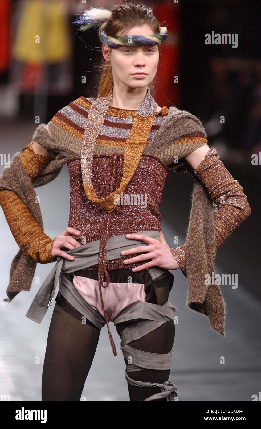 Models on the catwalk for The Vivienne Westwood Fashion Show in Paris ...