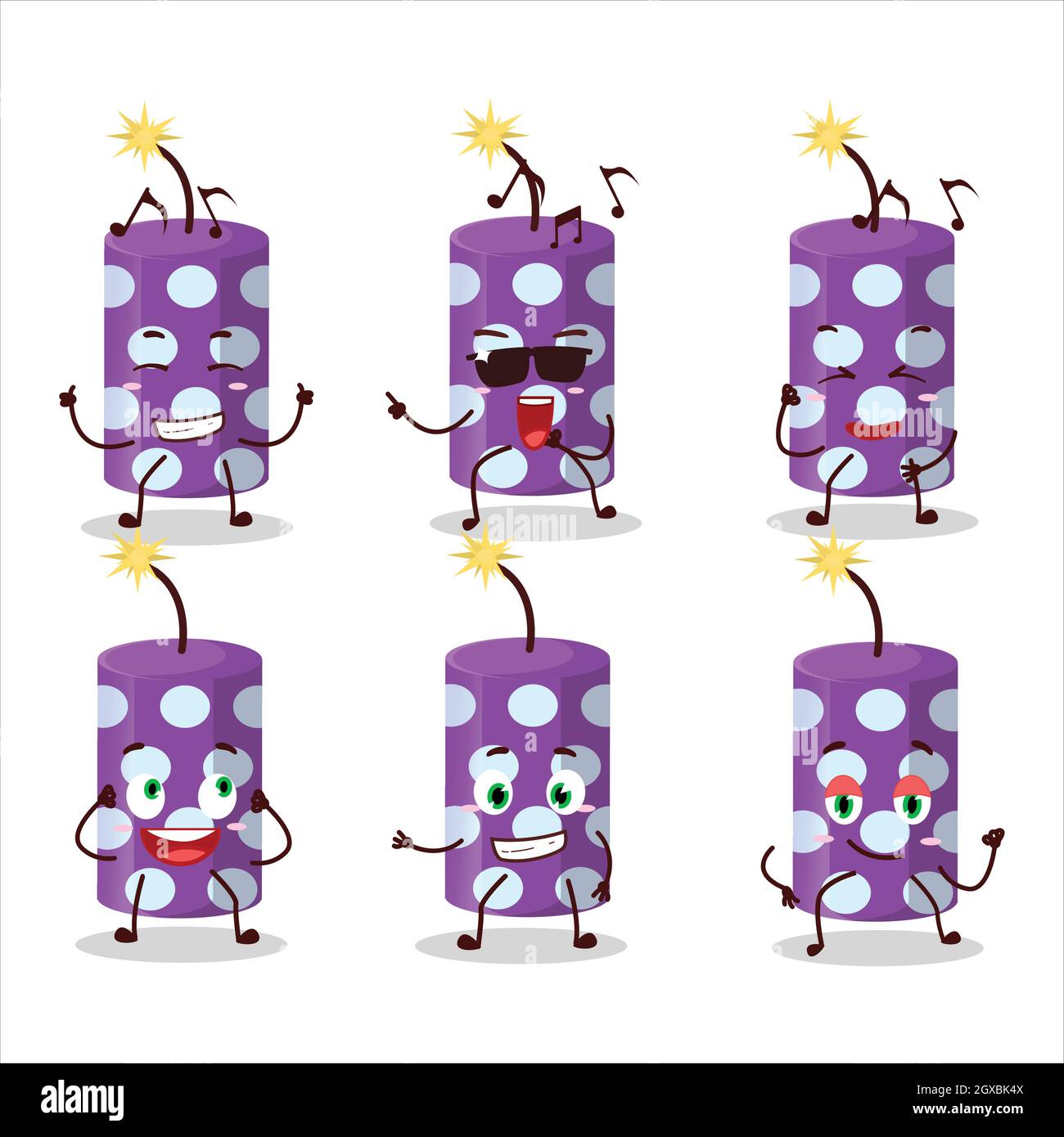 An image of purple firecracker dancer cartoon character enjoying the ...