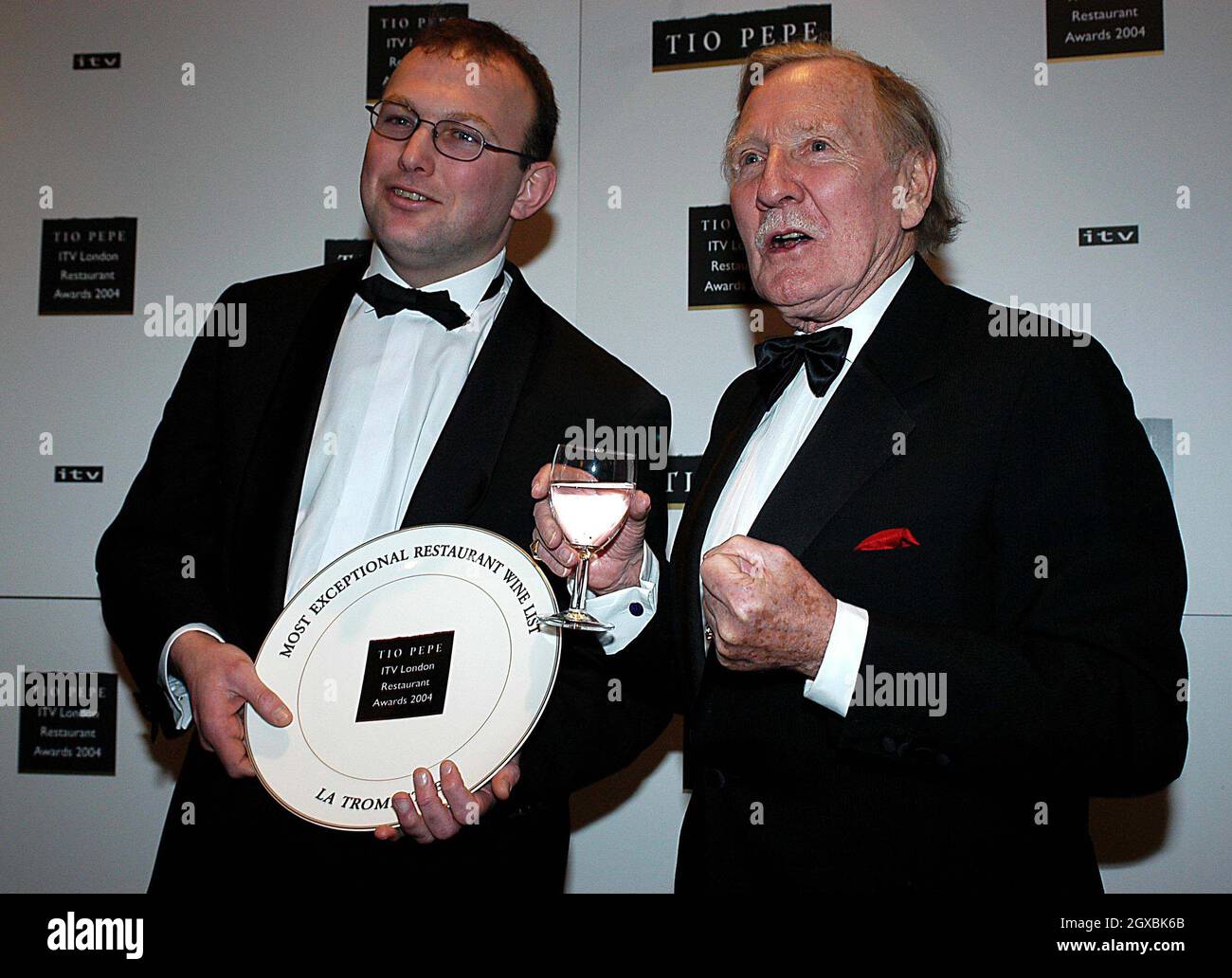 Leslie Phillips and the winner of the most exceptional wine list at The ...