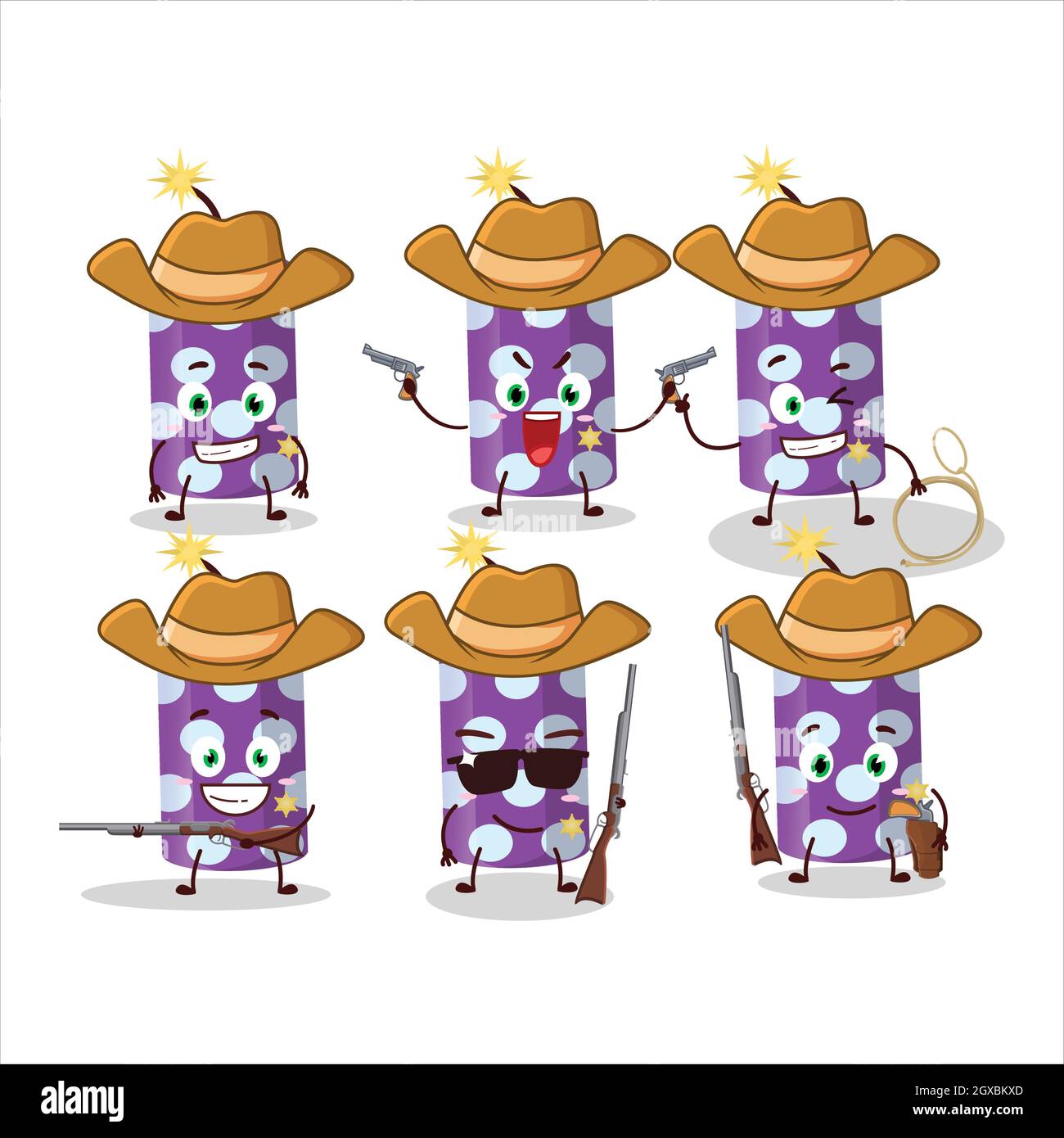 Cool cowboy purple firecracker cartoon character with a cute hat ...