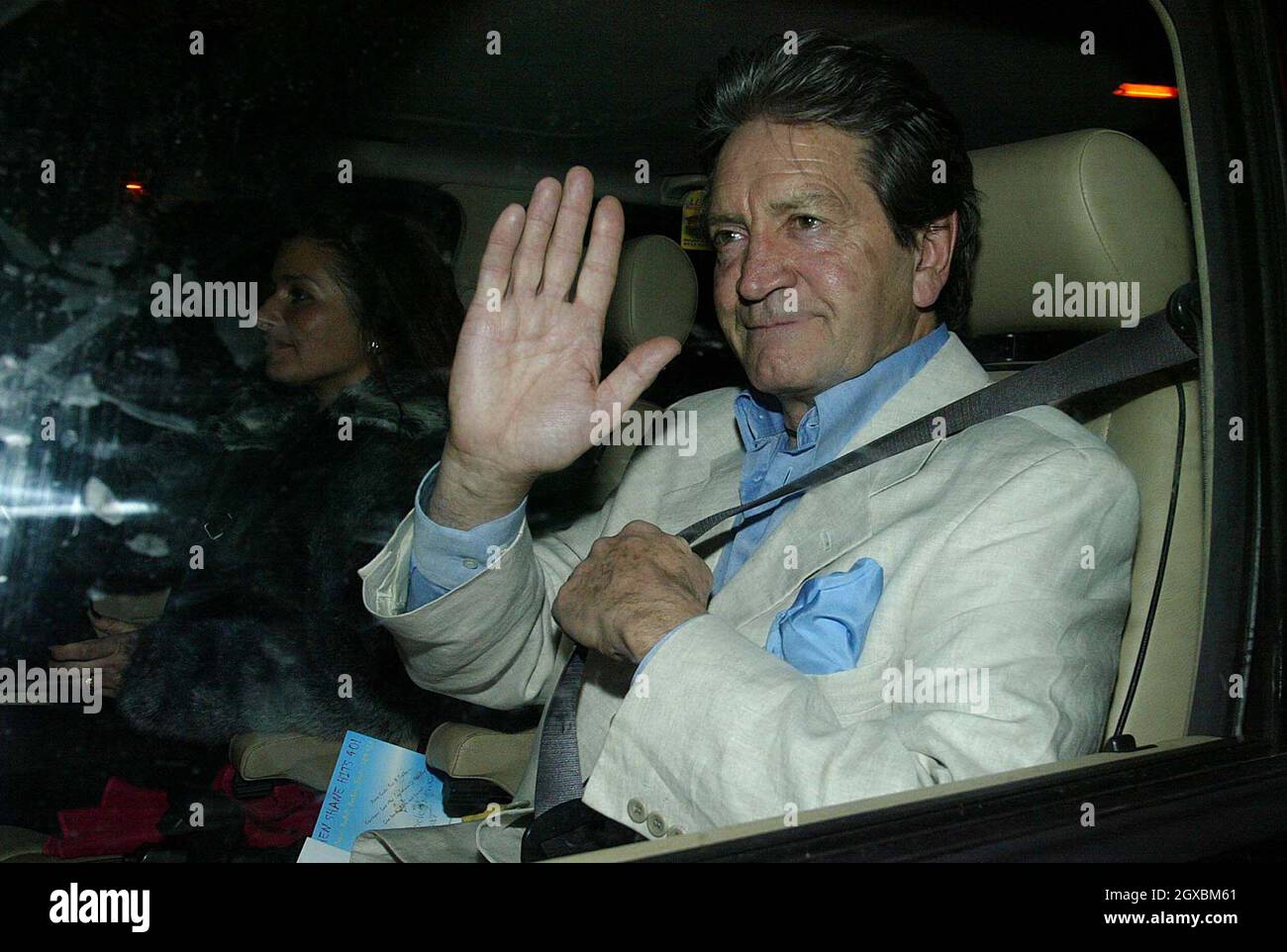 Patrick Mower arrives at Shane Ritche party in West London Stock Photo ...