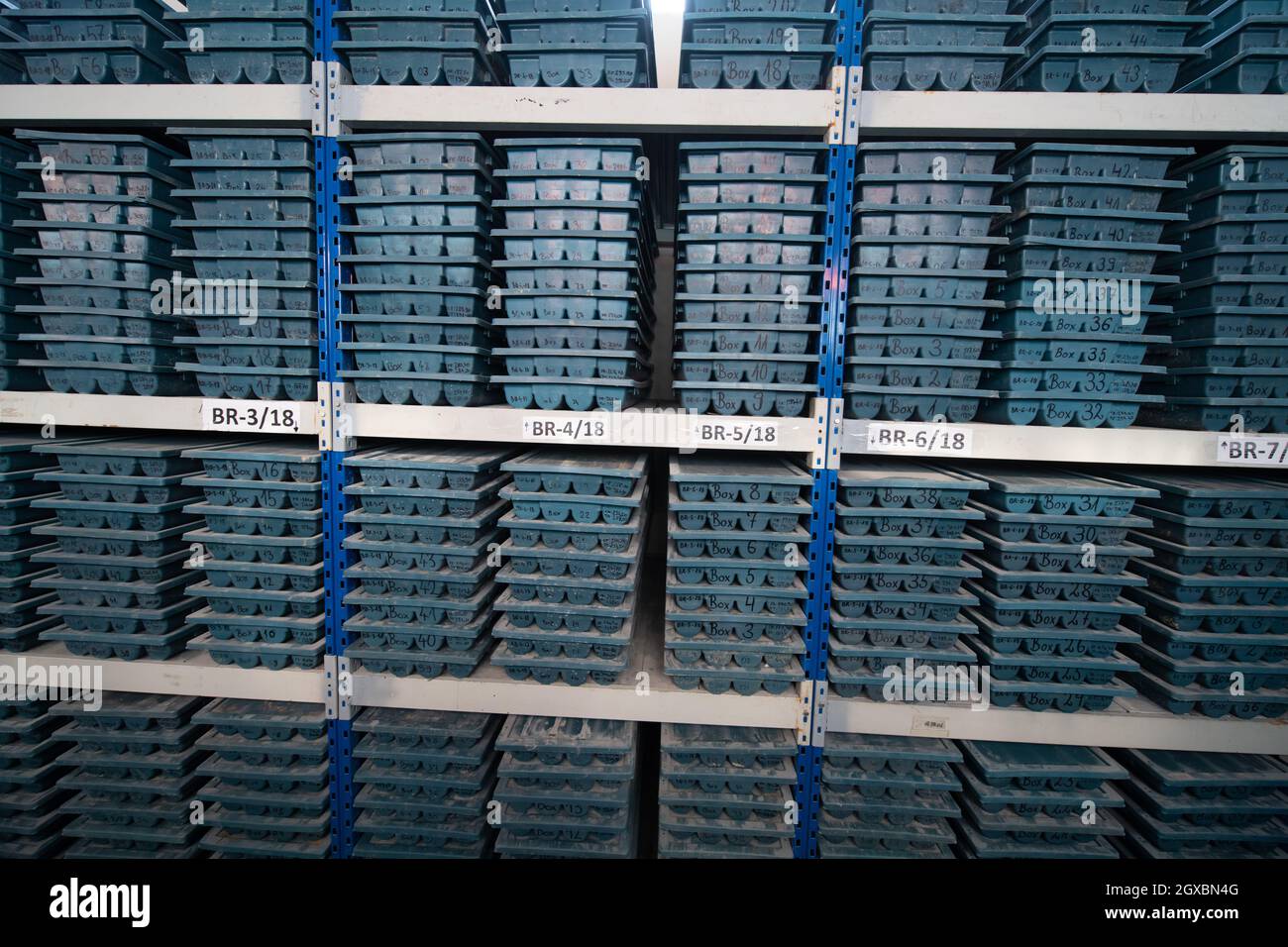 gold mining storage rock core samples geology drilling industy Stock ...