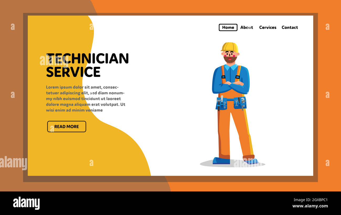Technician Service Worker Technical Support Vector illustration Stock ...