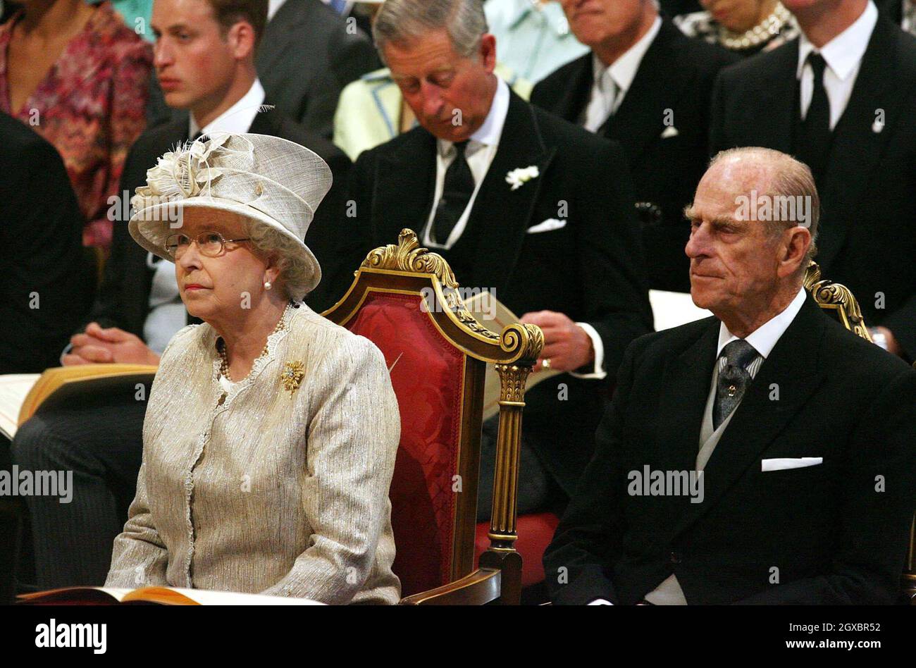 Queen Elizabeth II and Prince Philip, Duke of Edinburgh during a ...