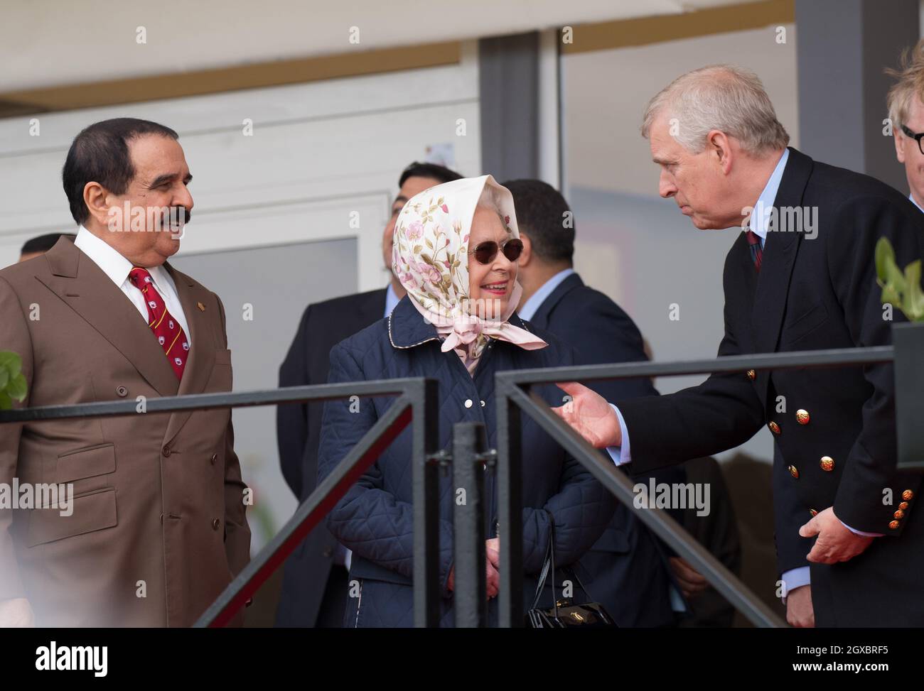 Queen Elizabeth ll, King Hamad bin Isa Al Khalifa of Bahrain and Prince ...