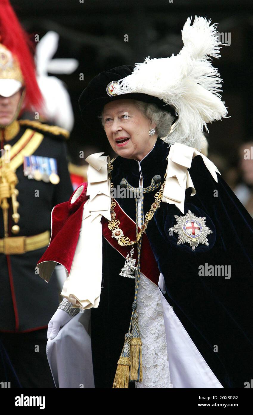 Queen Elizabeth II arrives at St George's Chapel Stock Photo - Alamy