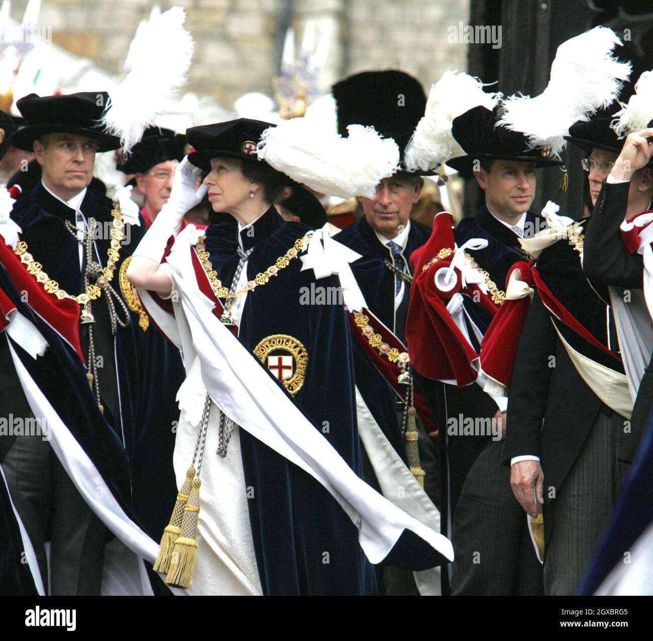 Princess Anne, the Princess Royal arrives at St George's Chapel Stock ...
