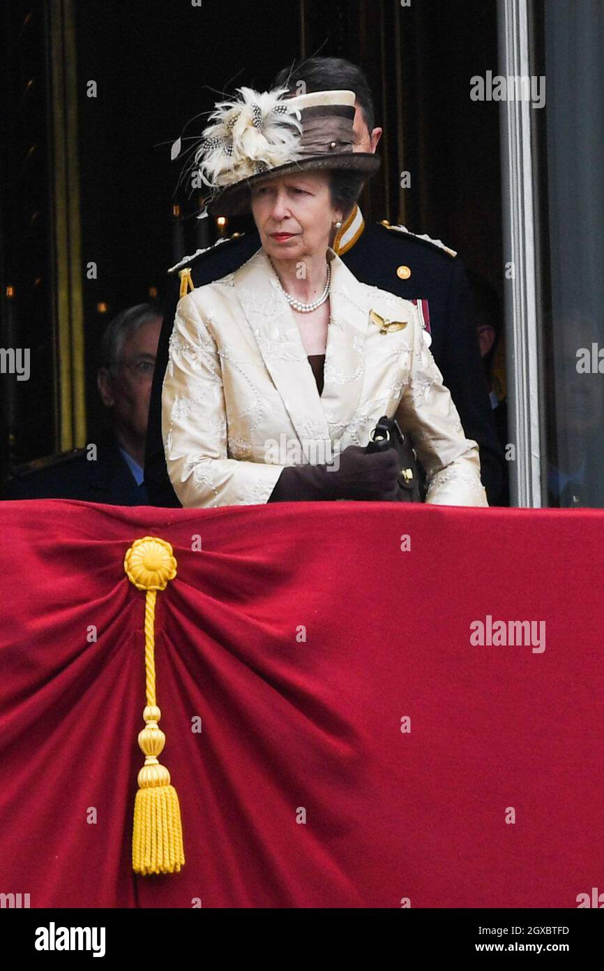 Princess Anne, The Princess Royal stands on the balcony of Buckingham ...