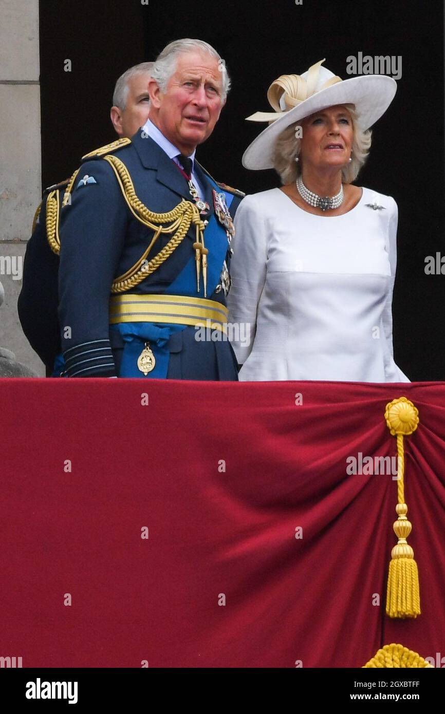 Prince Charles, Prince of Wales and Camilla, Duchess of Cornwal stand ...