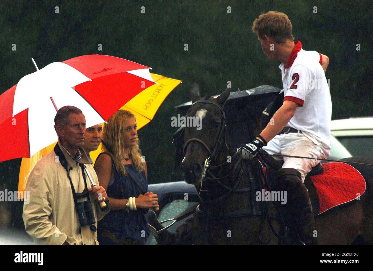 Prince Harry rides up to chat to girlfriend Chelsy Davy and Prince ...