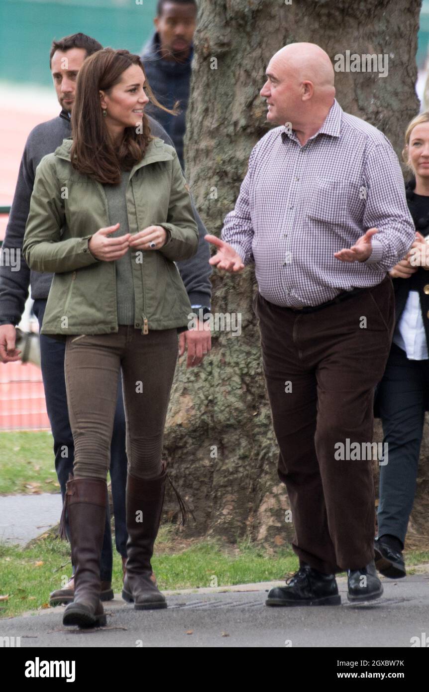 The Duchess of Cambridge during her visit to the Sayers Croft Forest ...