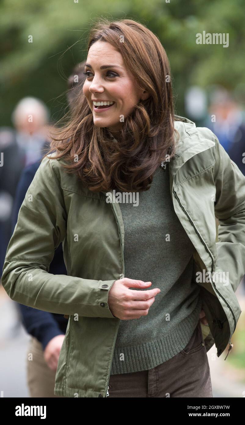 The Duchess of Cambridge during her visit to the Sayers Croft Forest ...