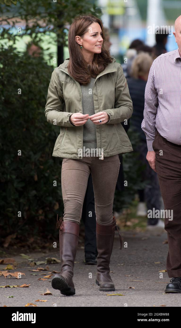 The Duchess of Cambridge during her visit to the Sayers Croft Forest ...
