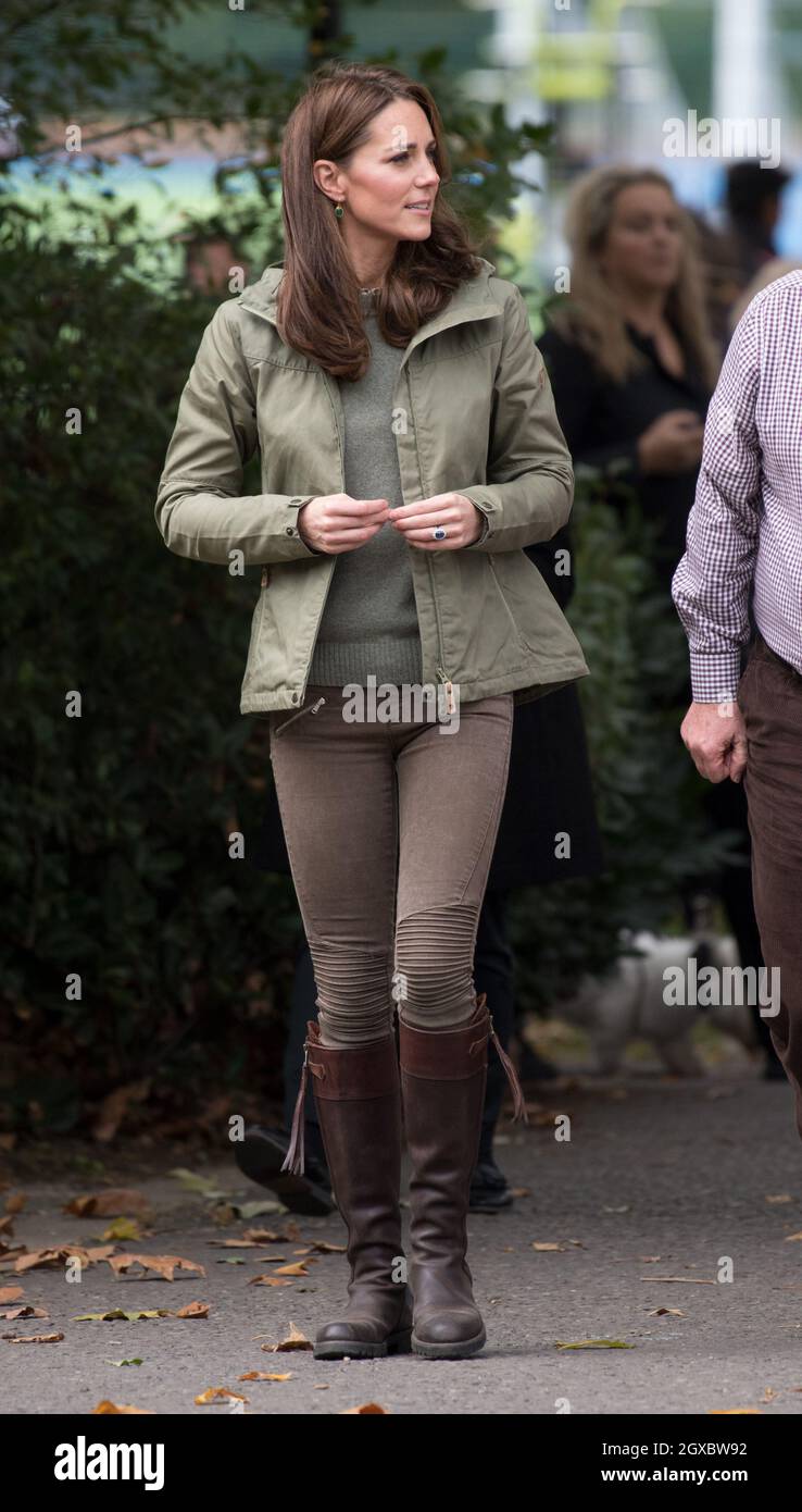 The Duchess of Cambridge during her visit to the Sayers Croft Forest ...
