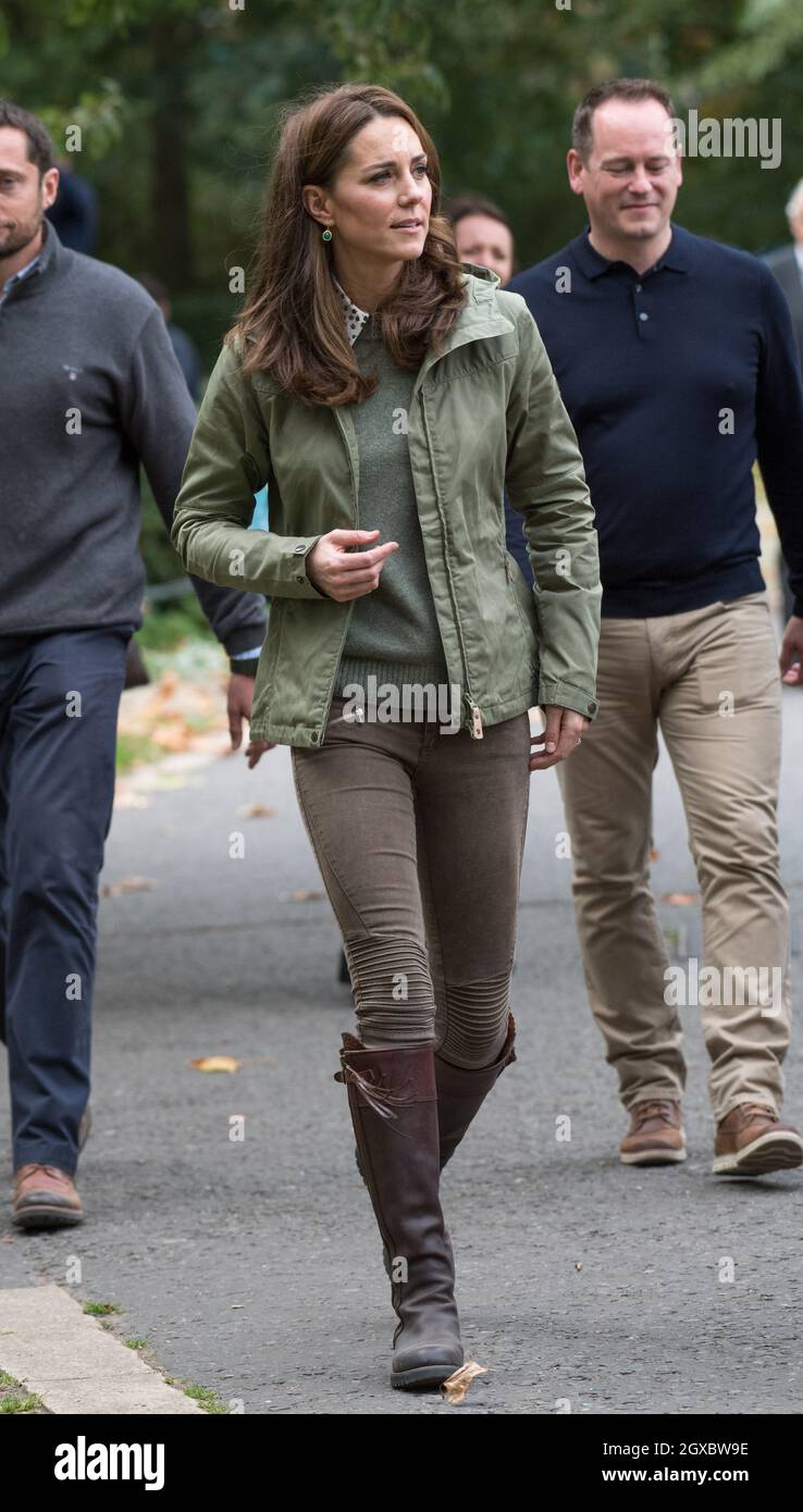 The Duchess of Cambridge during her visit to the Sayers Croft Forest ...