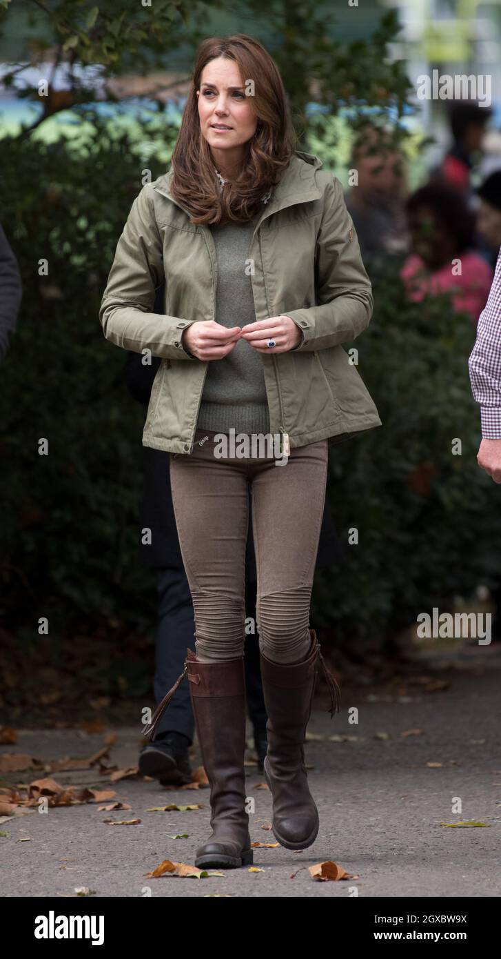 The Duchess of Cambridge during her visit to the Sayers Croft Forest ...