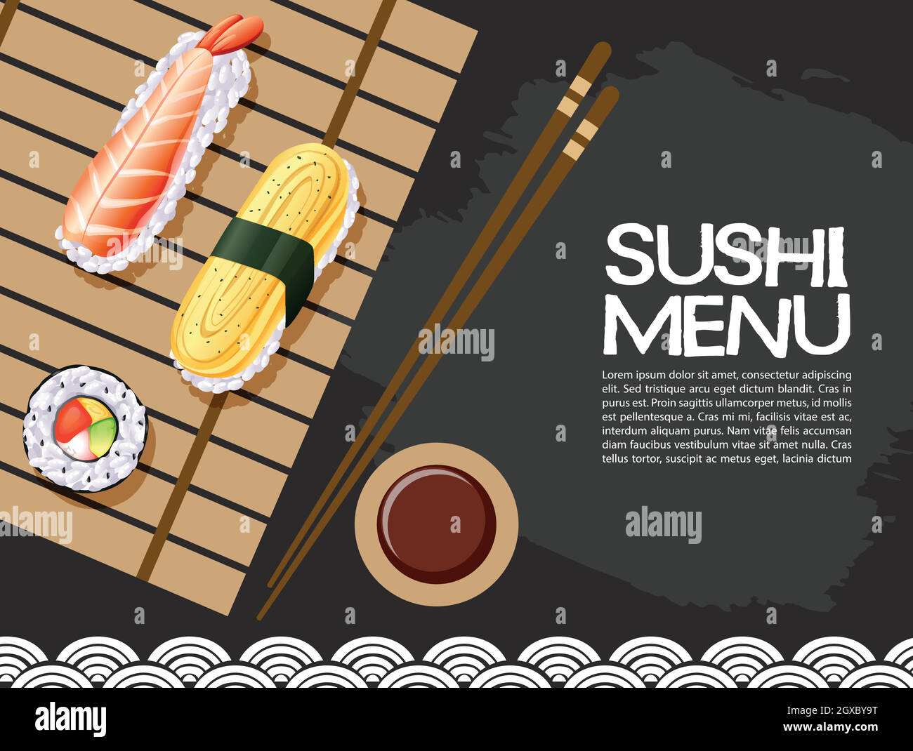 Poster design with sushi menu Stock Vector Image & Art - Alamy