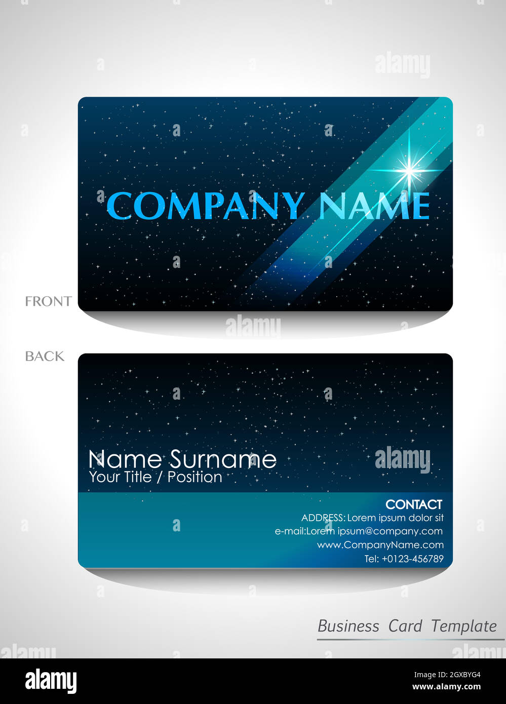 A blue business card design Stock Vector Image & Art - Alamy