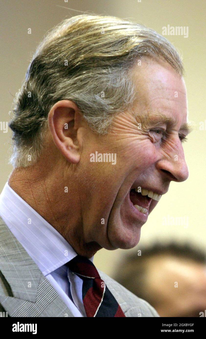 Prince Charles, Prince of Wales laughs as he visits the Engine House ...