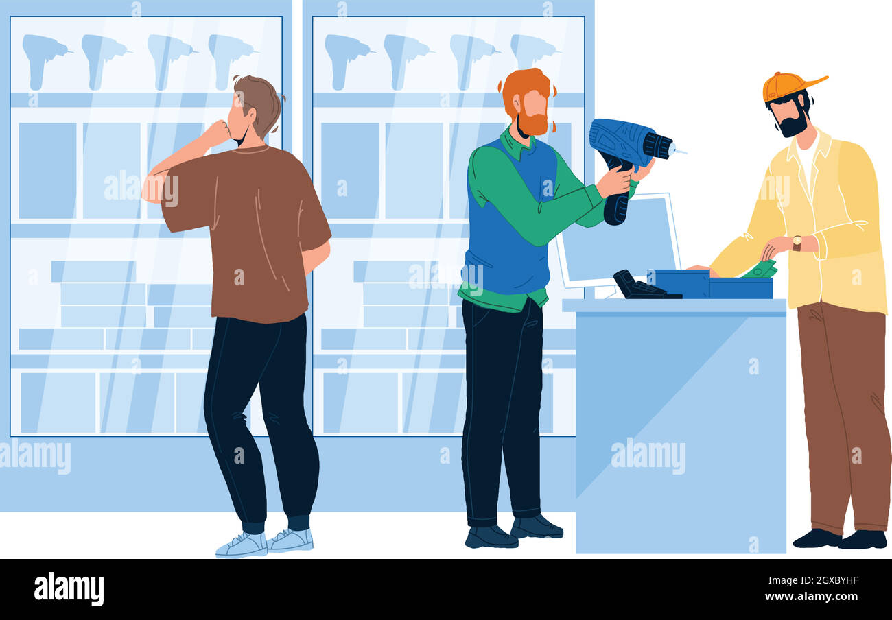 Tool Store Selling Instruments For Repair Vector Stock Vector Image ...