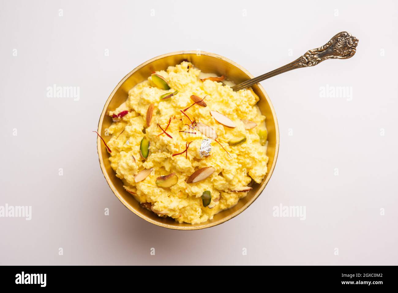 Saffron flavoured Kalakand is an Indian sweet made out of solidified ...