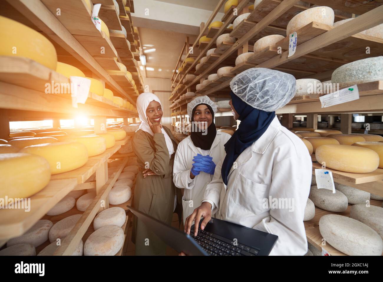 middle eastern black african muslim female business woman team in local ...